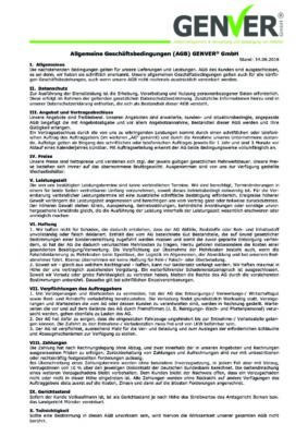 Allgemeine Geschäftsbedingungen Genver Gmbh